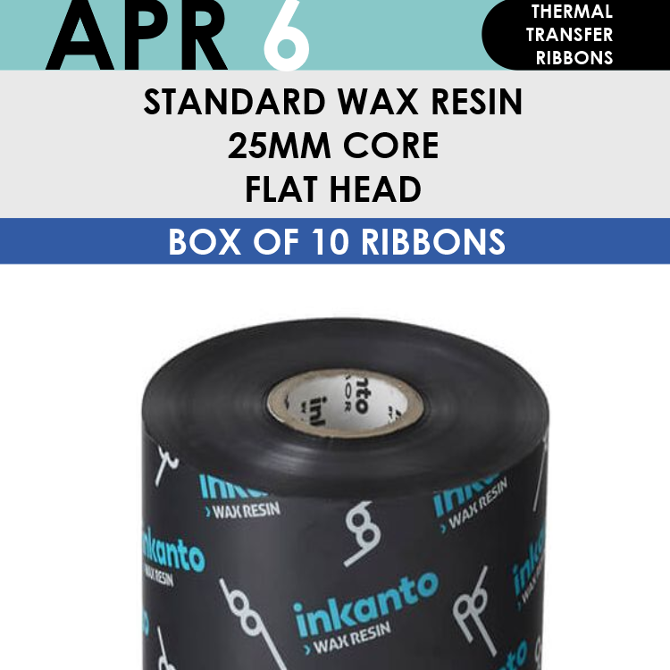 APR 6 T70119IO Inkanto Wax/Resin Thermal Transfer Ribbon