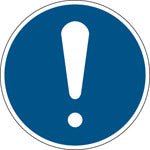 Brady Pic M001-Dia 025-Pe-Sheet/7 ISO Safety Sign - General mandatory