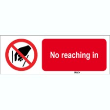 Brady P/P015/En217/Tw-450X150-1 ISO Safety Sign - No reaching in 23495