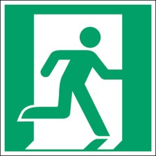 Brady Pic E002-200X200-Pp-Crd/1 ISO Safety Sign - Emergency exit (righ
